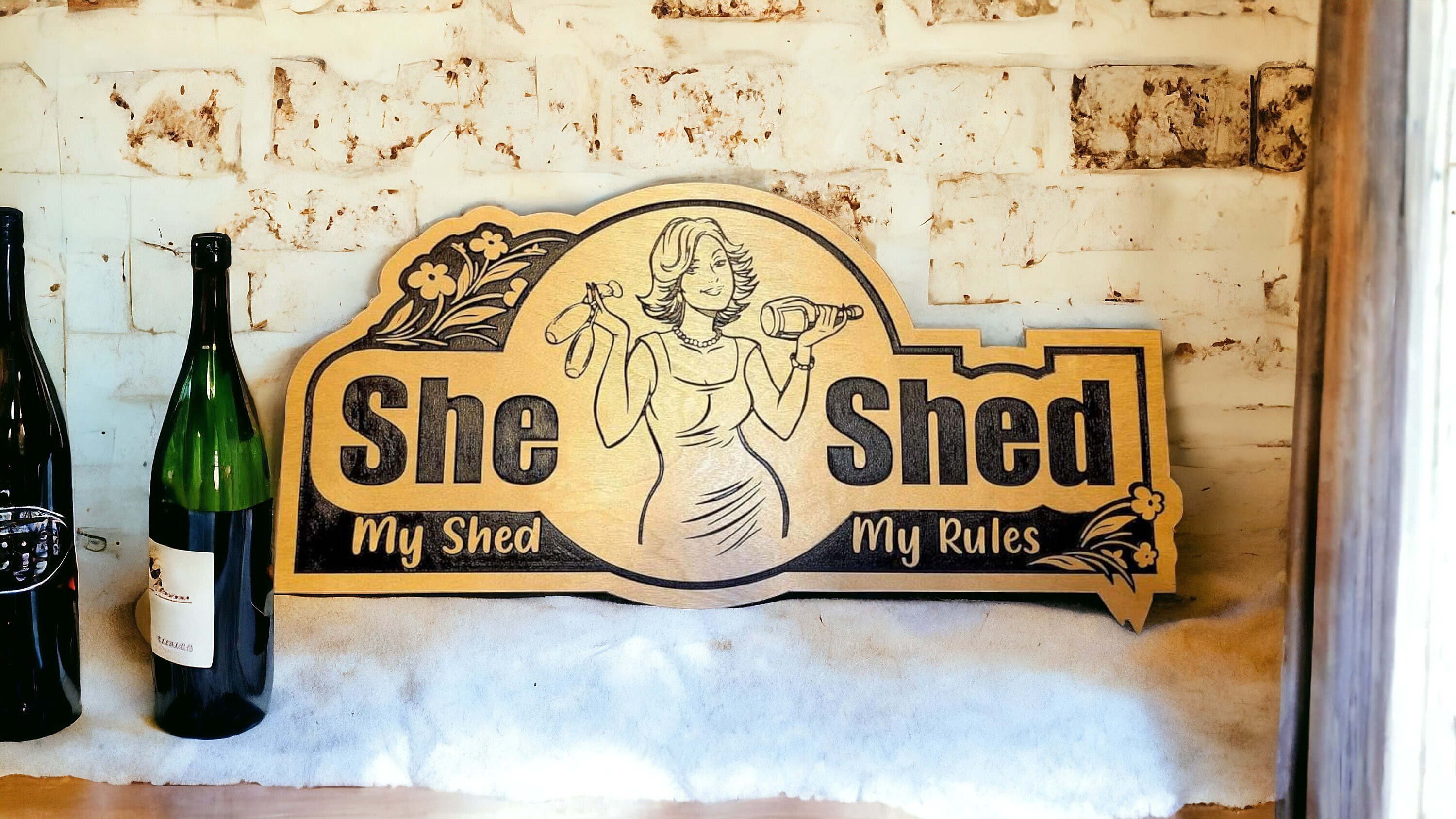 Custom Wooden She-shed Sign, She Shed Wall Decor Craft Room Decor ...