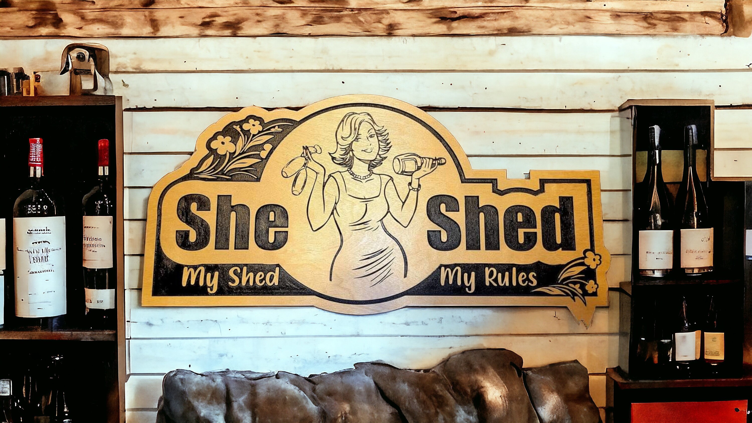 Custom Wooden She-shed Sign, She Shed Wall Decor Craft Room Decor ...