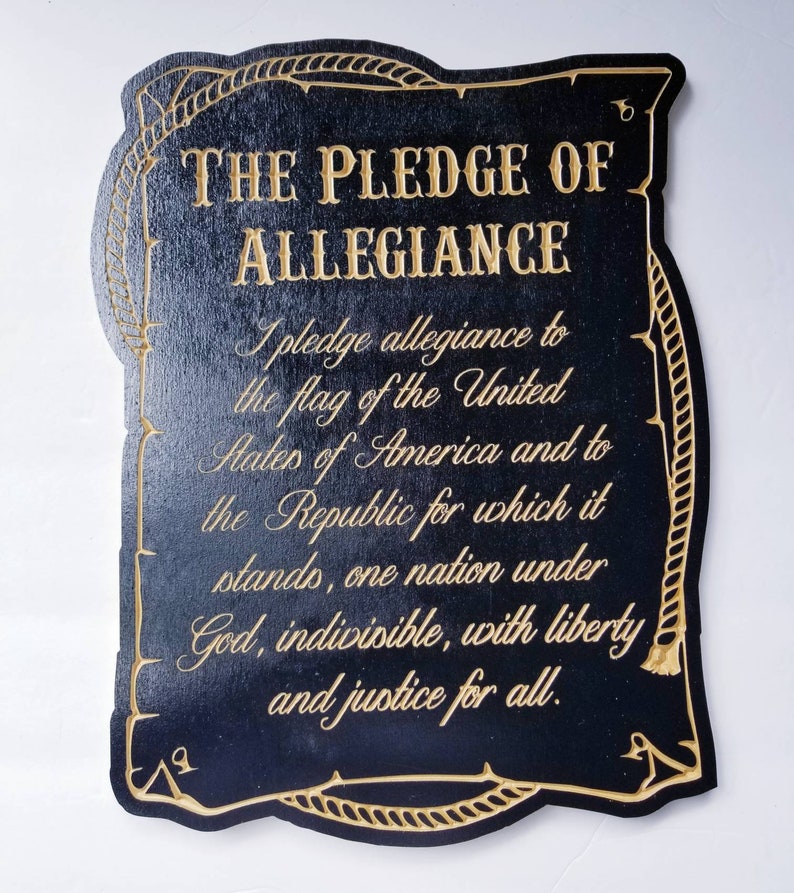 Pledge of Allegiance - Pledge Wood Sign - Wall Hanging - Wall Art ...
