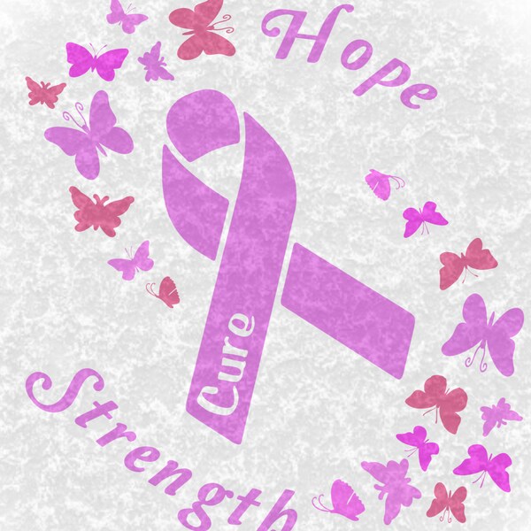 Breast Cancer Ribbon With Butterfly Clipart - Etsy