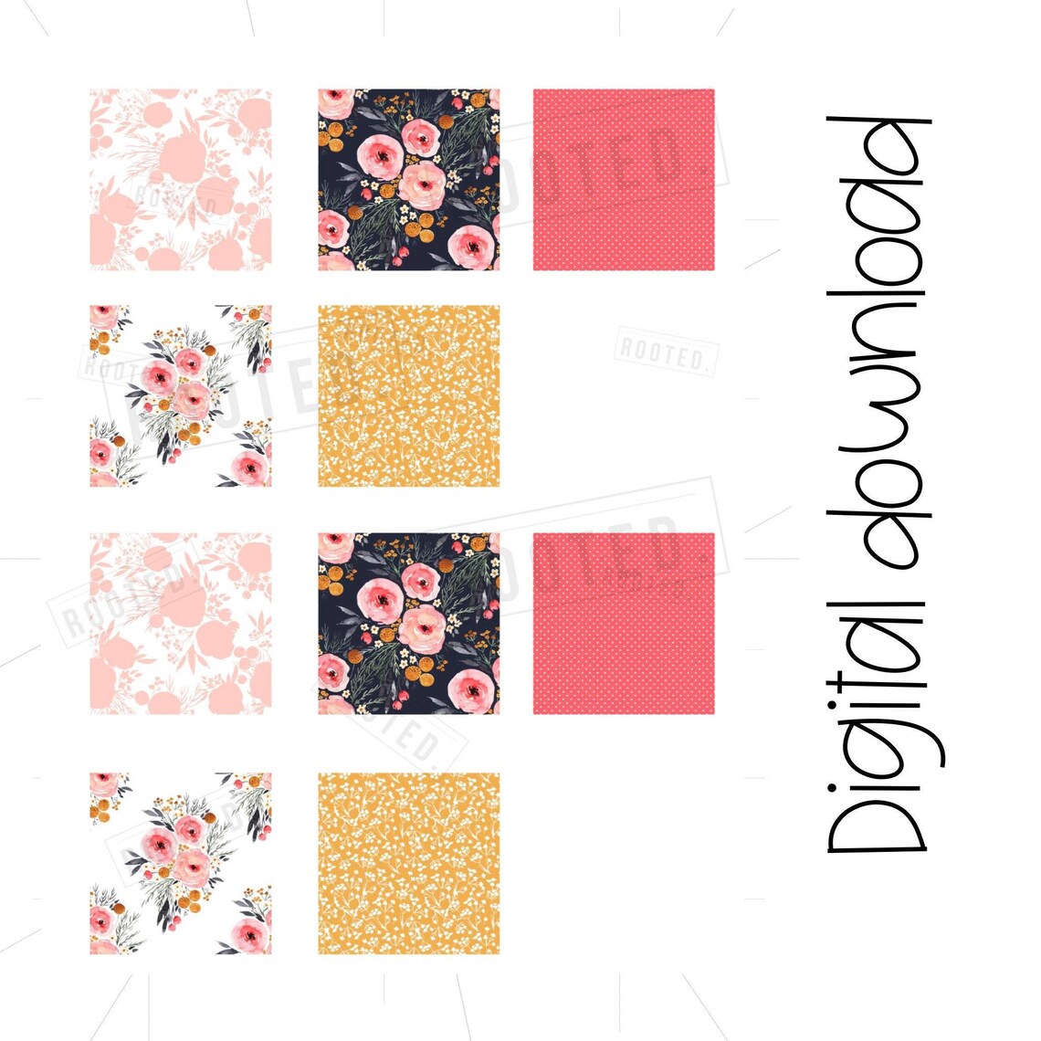 Download and Print Modern Floral Roller Label Set 5 Floral - Etsy