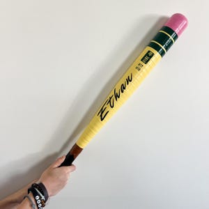 Personalized Pencil Baseball Bat: Taped Plastic Pencil Bat With Custom ...