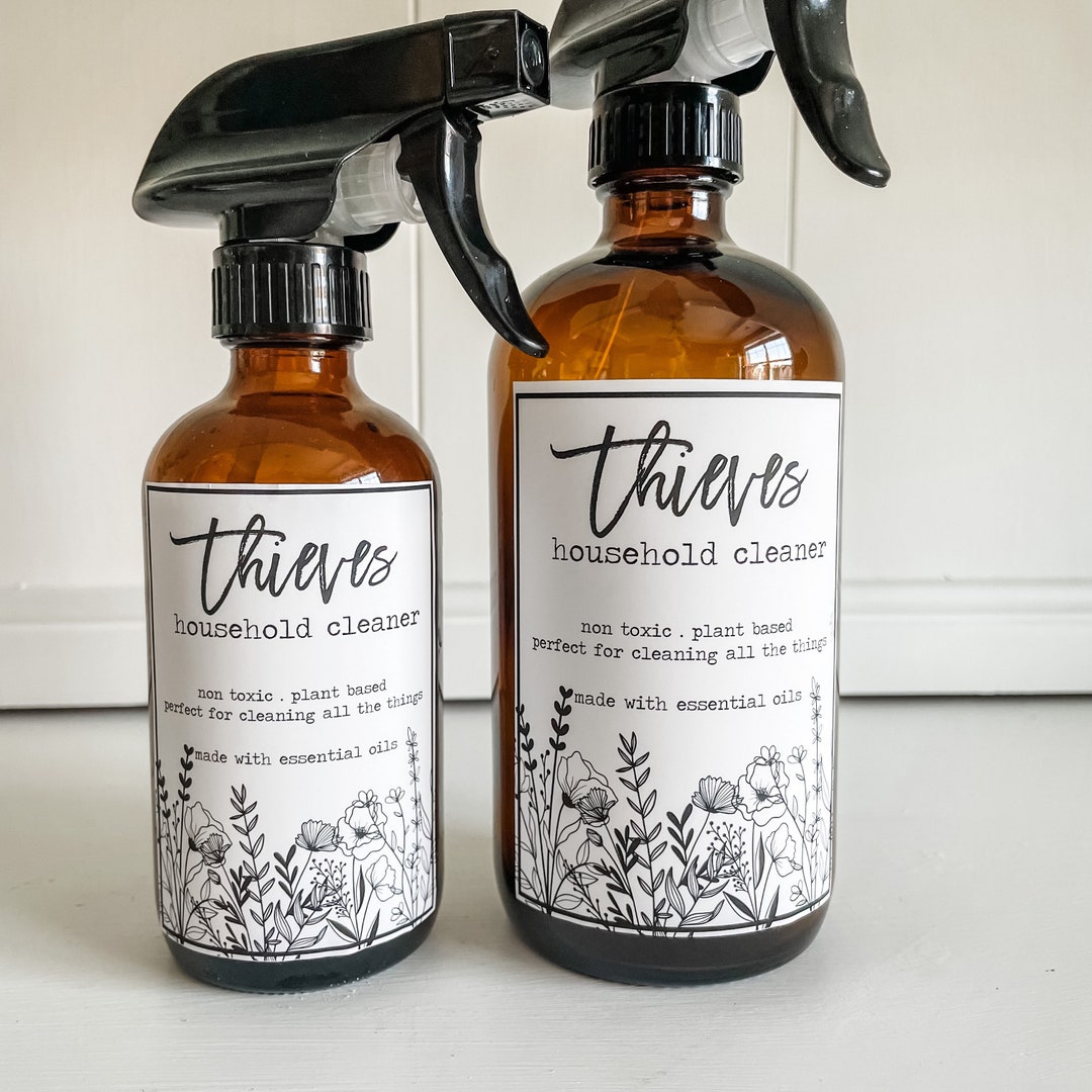 Thieves Household Cleaner and Vinyl Labels for 16oz or 8oz Spray ...