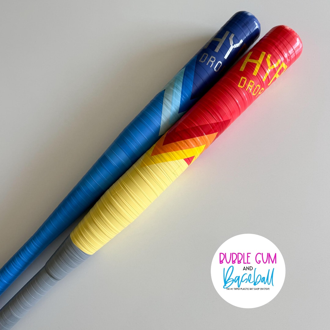 Taped Baseball Ball Bat: Taped Plastic Bat, Hype Bat in Red or Blue - Etsy