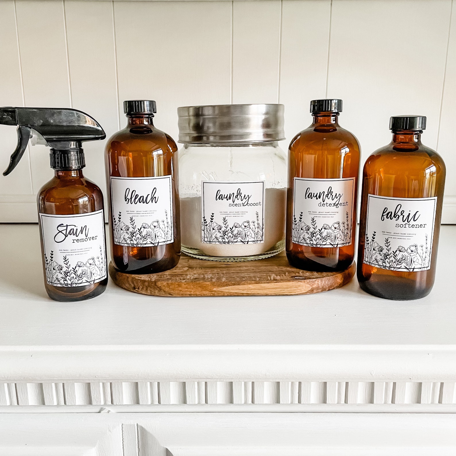 Set of 5 Printed and Ready to Ship Modern Plant Based Laundry - Etsy