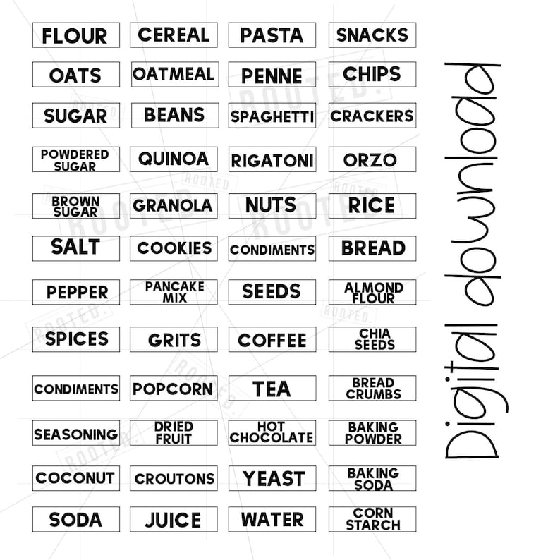 Set of 48 Pantry Organization Labels, Pantry Organization Ready to ...