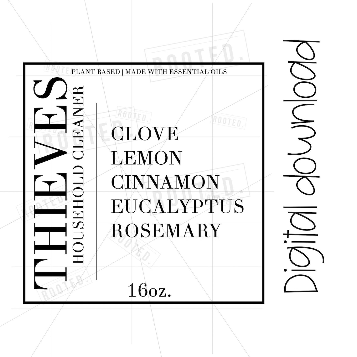 Download and Print Modern Thieves Household Cleaner With - Etsy