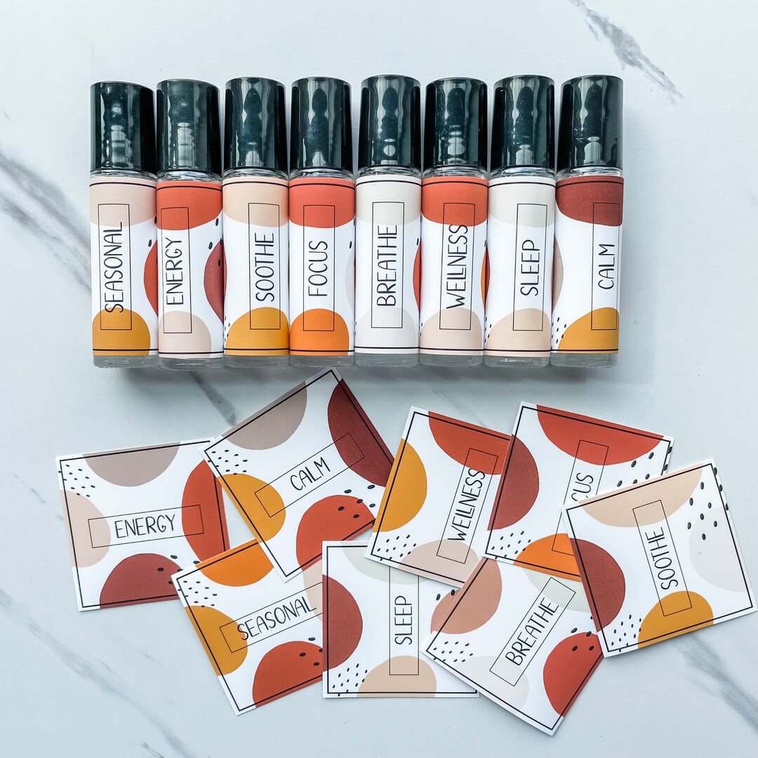 Boho Essential Oil Roller Labels: Printed Vinyl Stickers, Set of 8 - Etsy