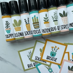 Plant Roller Labels: Essential Oil Printable Stickers (digital Download ...