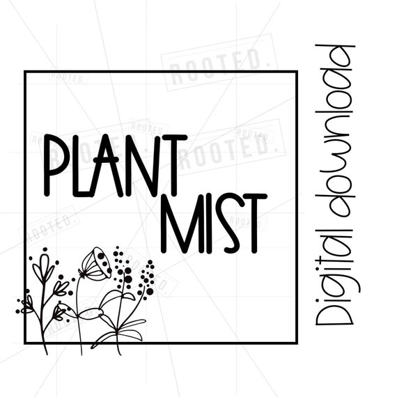 Print From Home Plant Mist Label Plant Spray | Etsy
