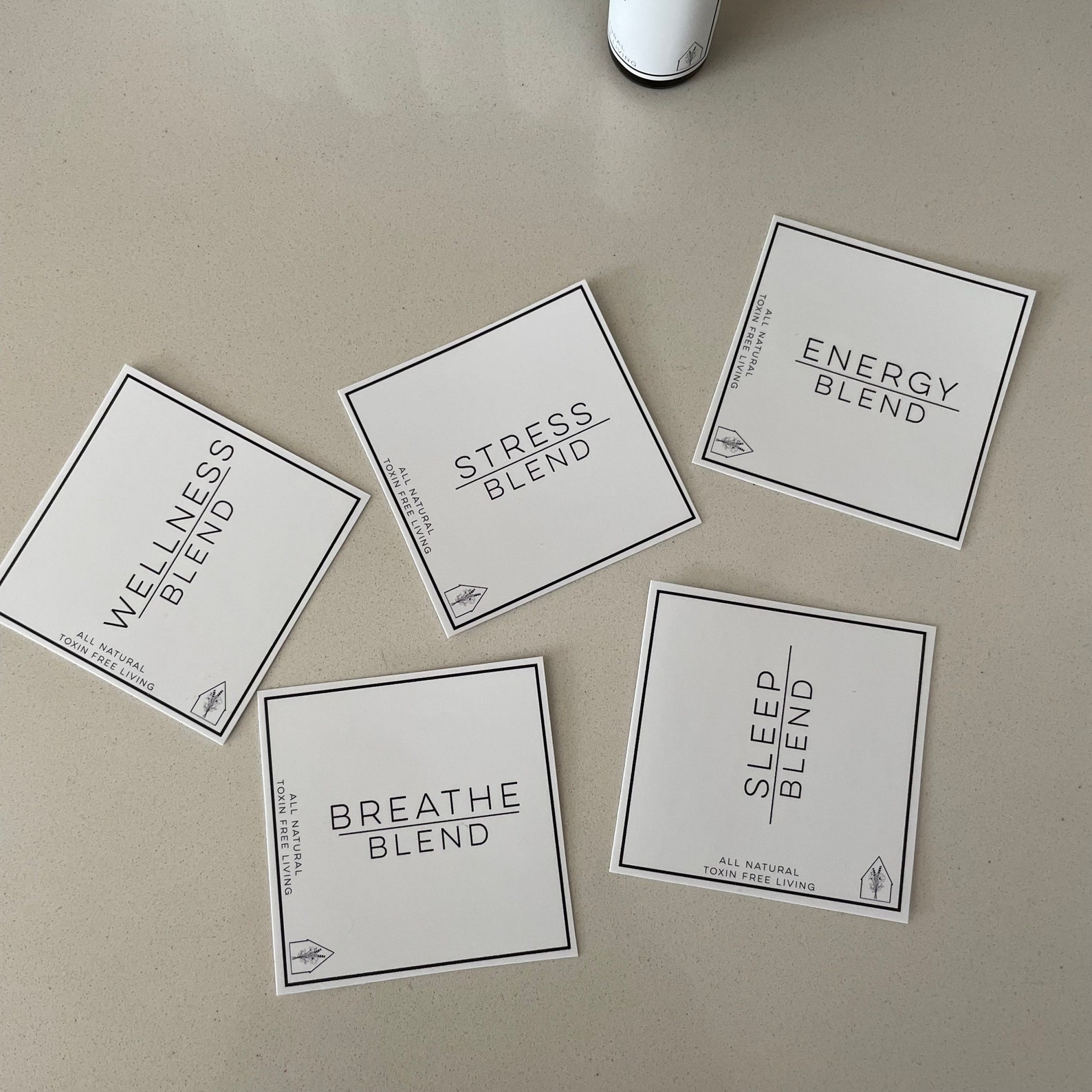 Set of 5 PRINTED Modern Roller Label Set Basic Roller Labels - Etsy