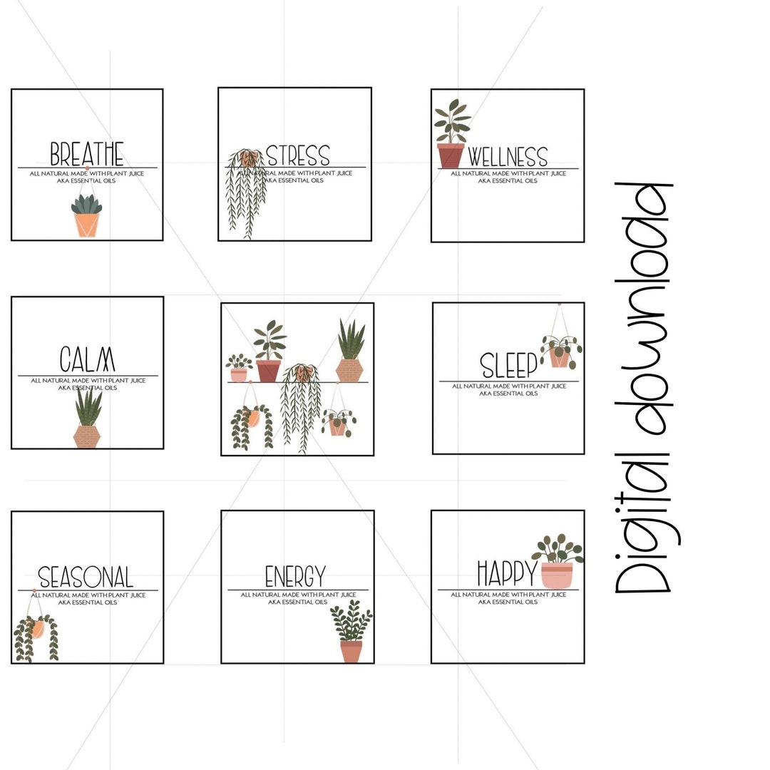 Ready to Download and Print Plant Themed Roller Labels. Essential Oil ...