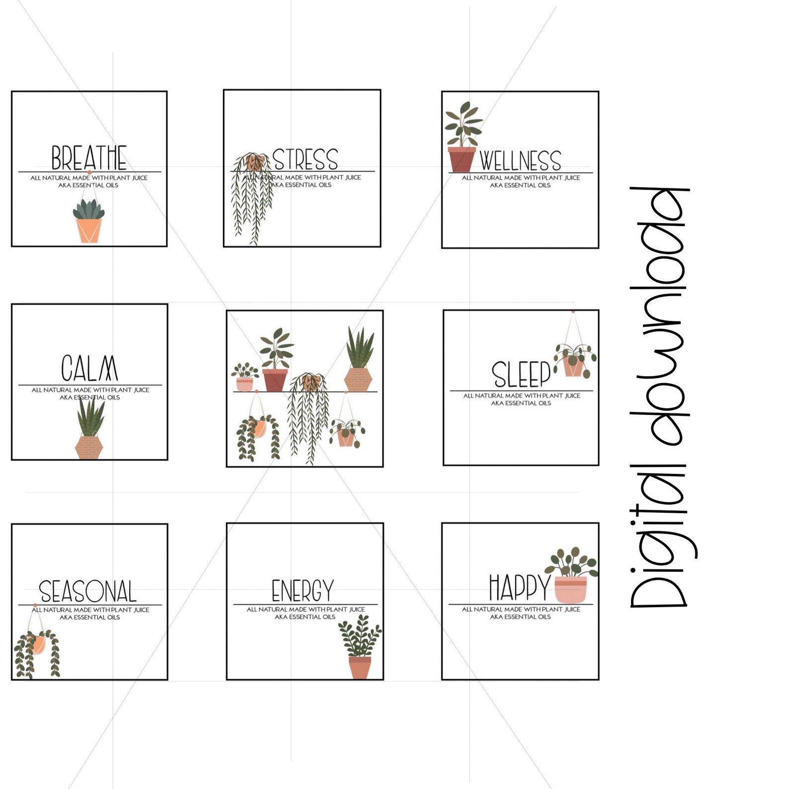 Ready to Download and Print Plant Themed Roller Labels. - Etsy