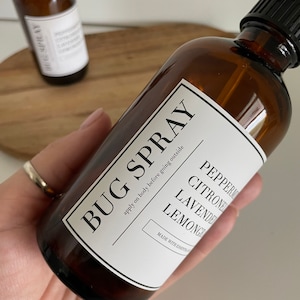 DIY Bug Spray Vinyl Label With All Natural Bug Spray Sticker, Toxin ...