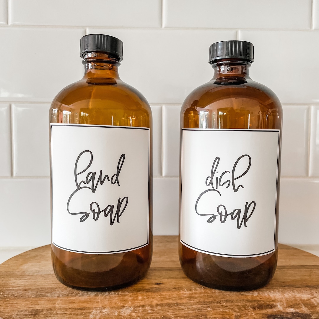 Modern Hand Soap & Dish Soap Labels: Kitchen Organization - Etsy