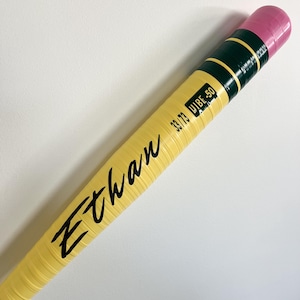 Personalized Pencil Baseball Bat: Taped Plastic Pencil Bat With Custom ...