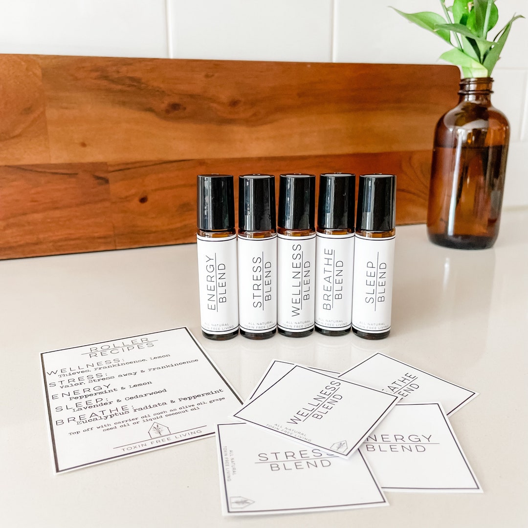 Set of 5 PRINTED Modern Roller Label Set, Basic Roller Labels, Welcome ...