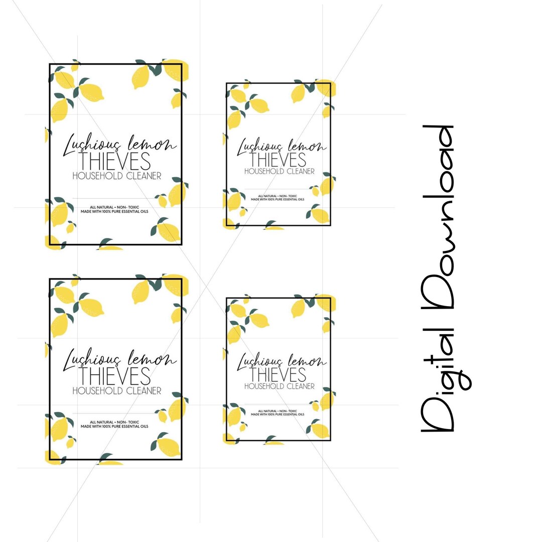 Thieves Cleaner Printable Label for 16oz and 8oz Bottles, Thieves ...