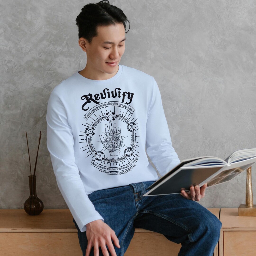 Revivify Shirt DND Spell-inspired Long Sleeve Tee Alchemical Symbols ...