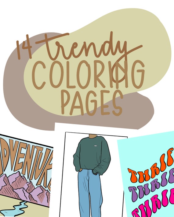 Trendy Coloring Pages | Etsy