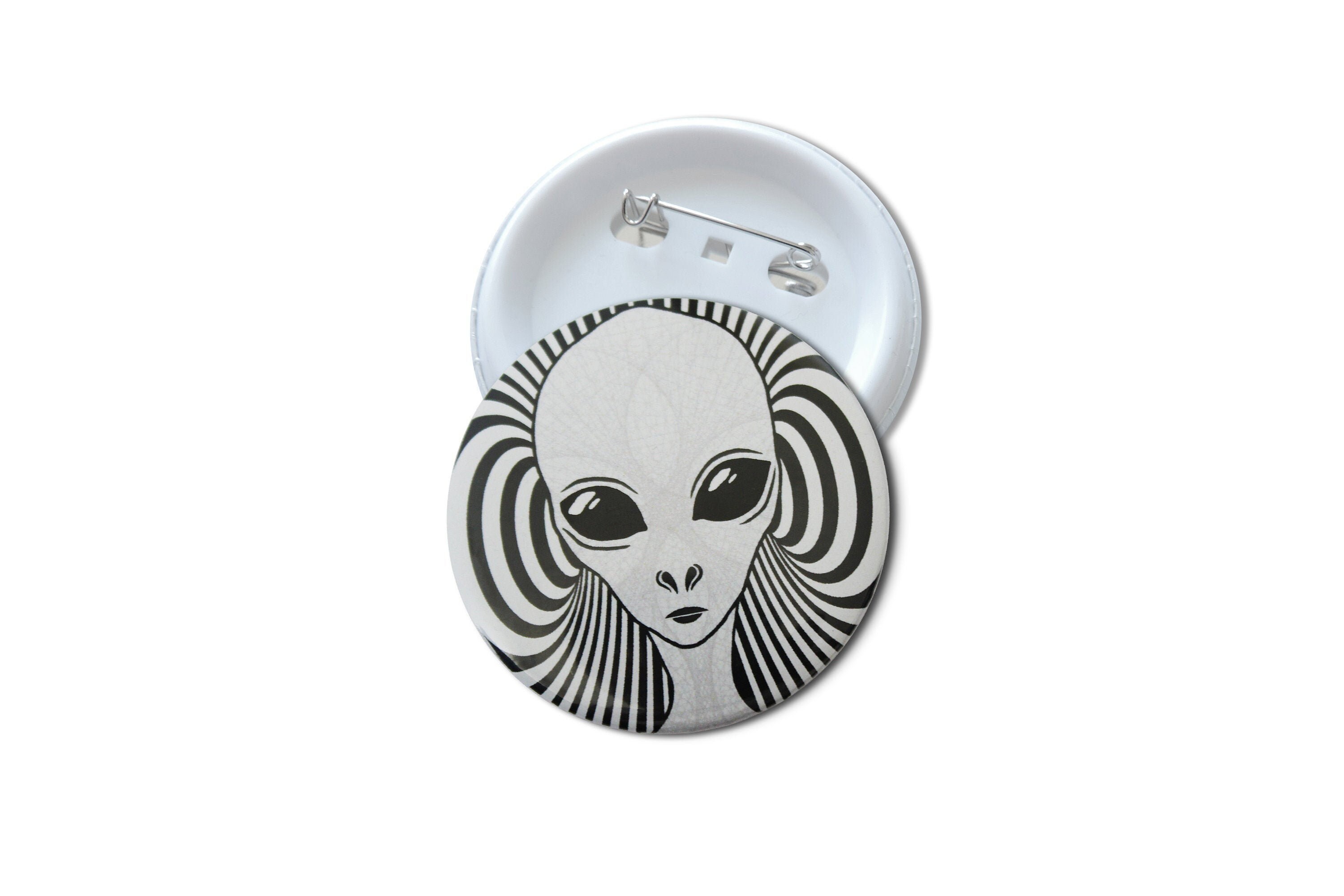 Alien Button pin Stoner Alien in space ufo trippy pins for | Etsy