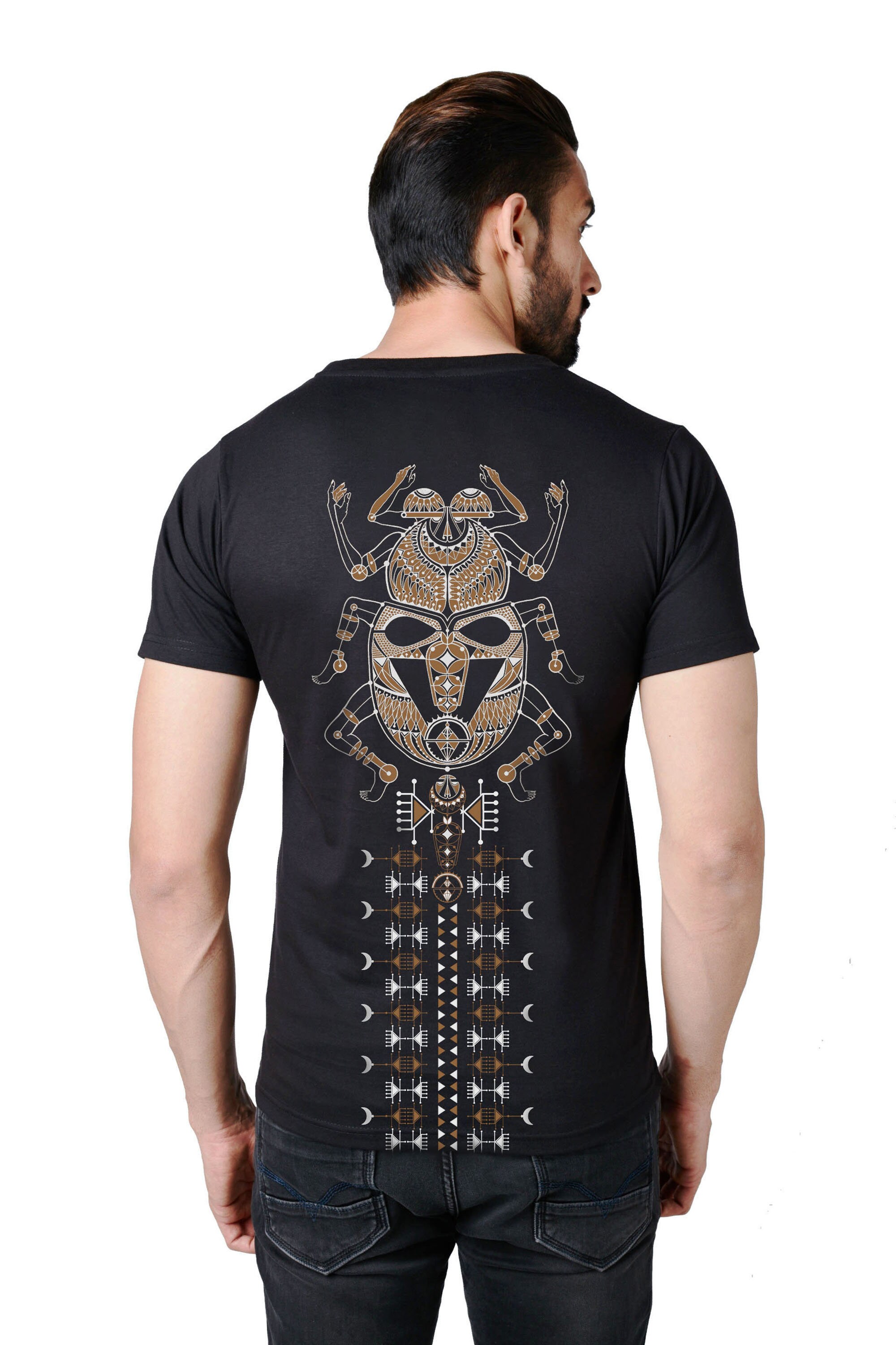 Scarab Beetle Art T-shirt, Unique Insect Tee, Steampunk Designer ...