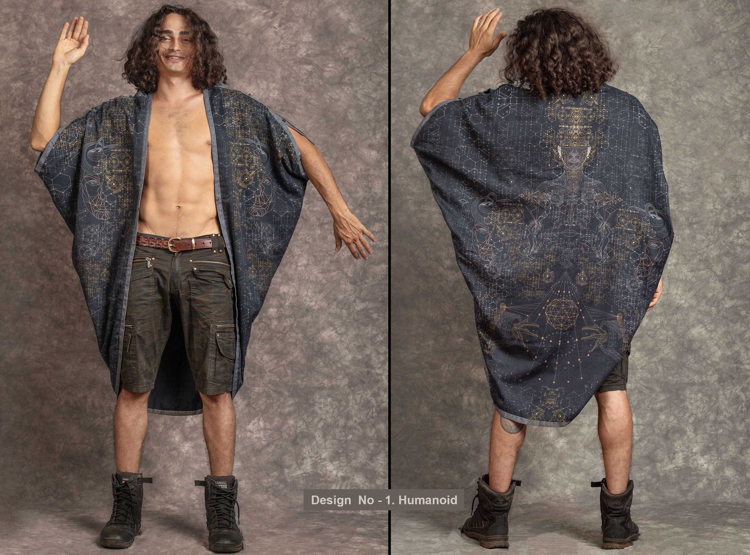 Reversible Men's Kimono, Shaman Ritual Clothing, Psychedelic Kimono ...