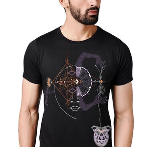 Mens Psychedelic T shirt graphic tees men Golden Spiral | Etsy