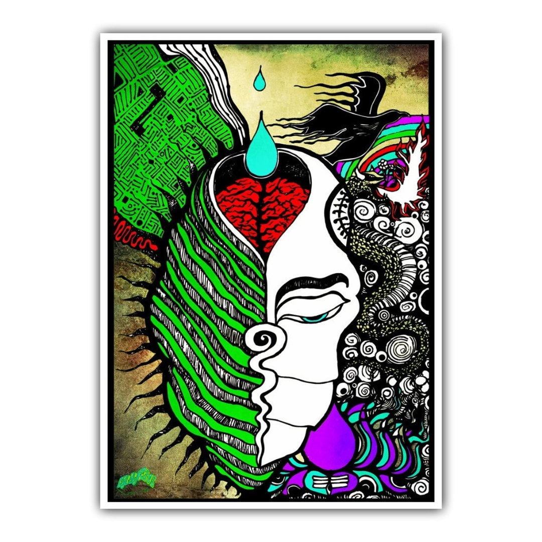 Buy Psychedelic Art Print Decor, Indian Art Print, Lsd Art Canvas Print ...