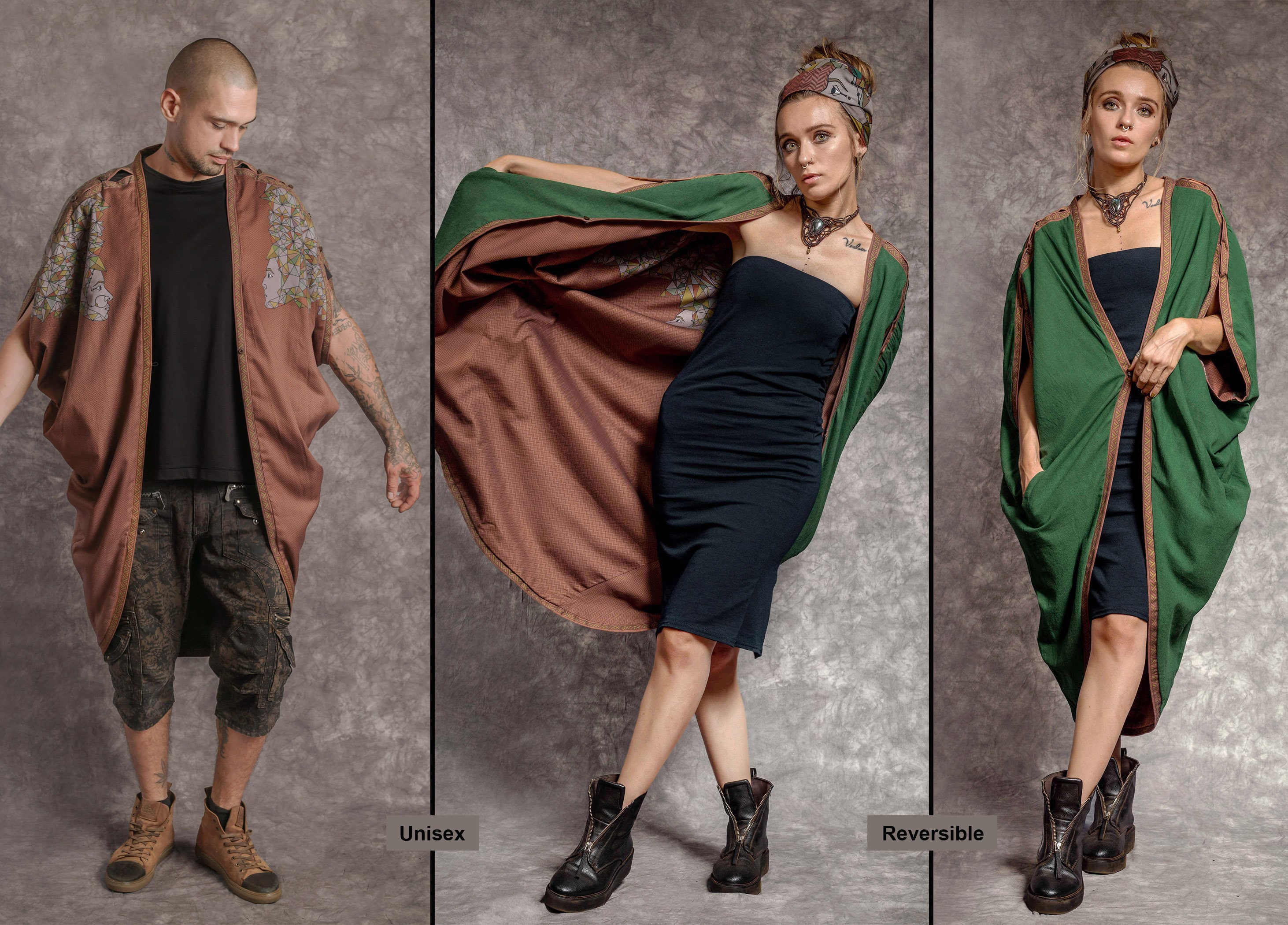 Reversible Men's Kimono, Shaman Ritual Clothing, Psychedelic Kimono ...