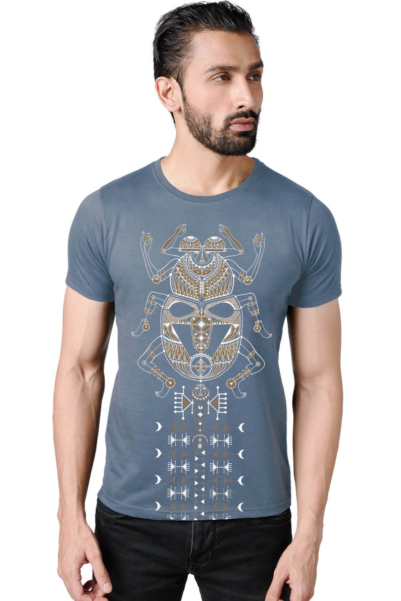Scarab Beetle Art T-shirt, Unique Insect Tee, Steampunk Designer ...