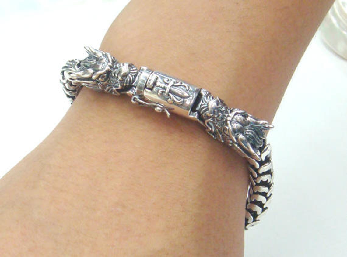 Dragon Scales Bracelet With Dragon Power Full Head - Etsy UK