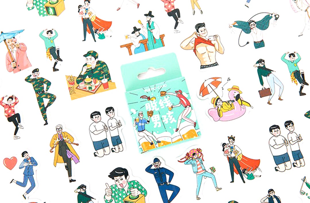Boy & Man Stickers Male Life People Work Sport Scrapbook Journal Diary ...