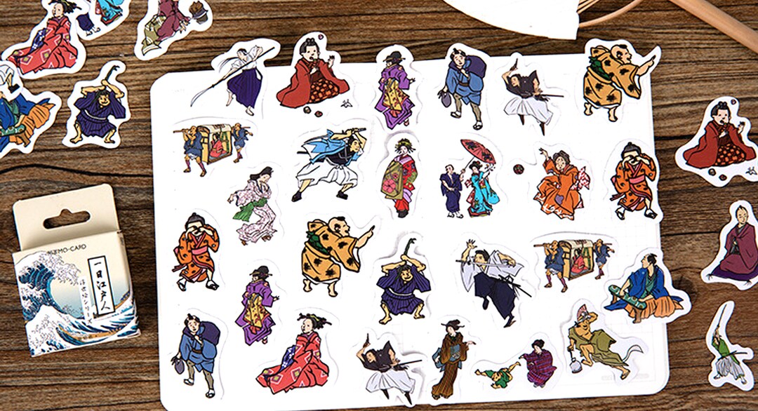 Japanese Stickers People Japan Kimono Travel Samurai Man Woman ...