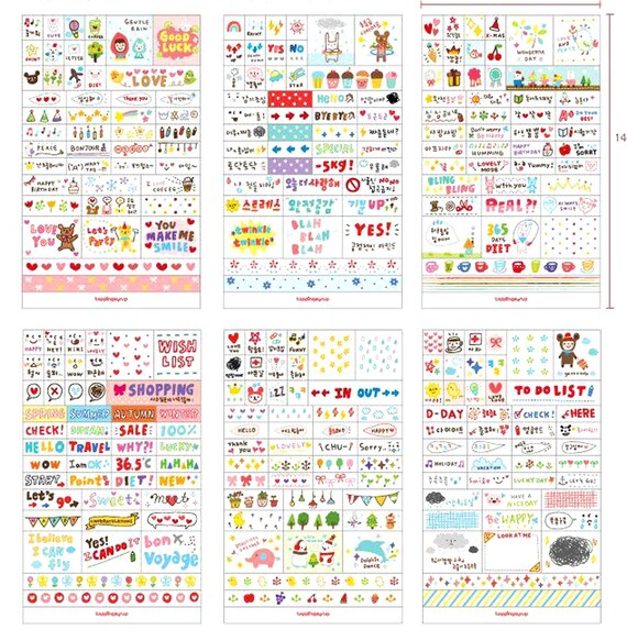 Word Stickers Symbol Memo Calendar Planner Diary Journal | Etsy UK