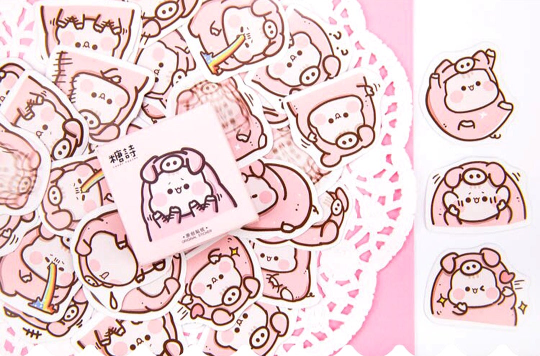 Pig Stickers Pink Piggy Baby Animal Cartoon Farm Scrapbook Journal ...
