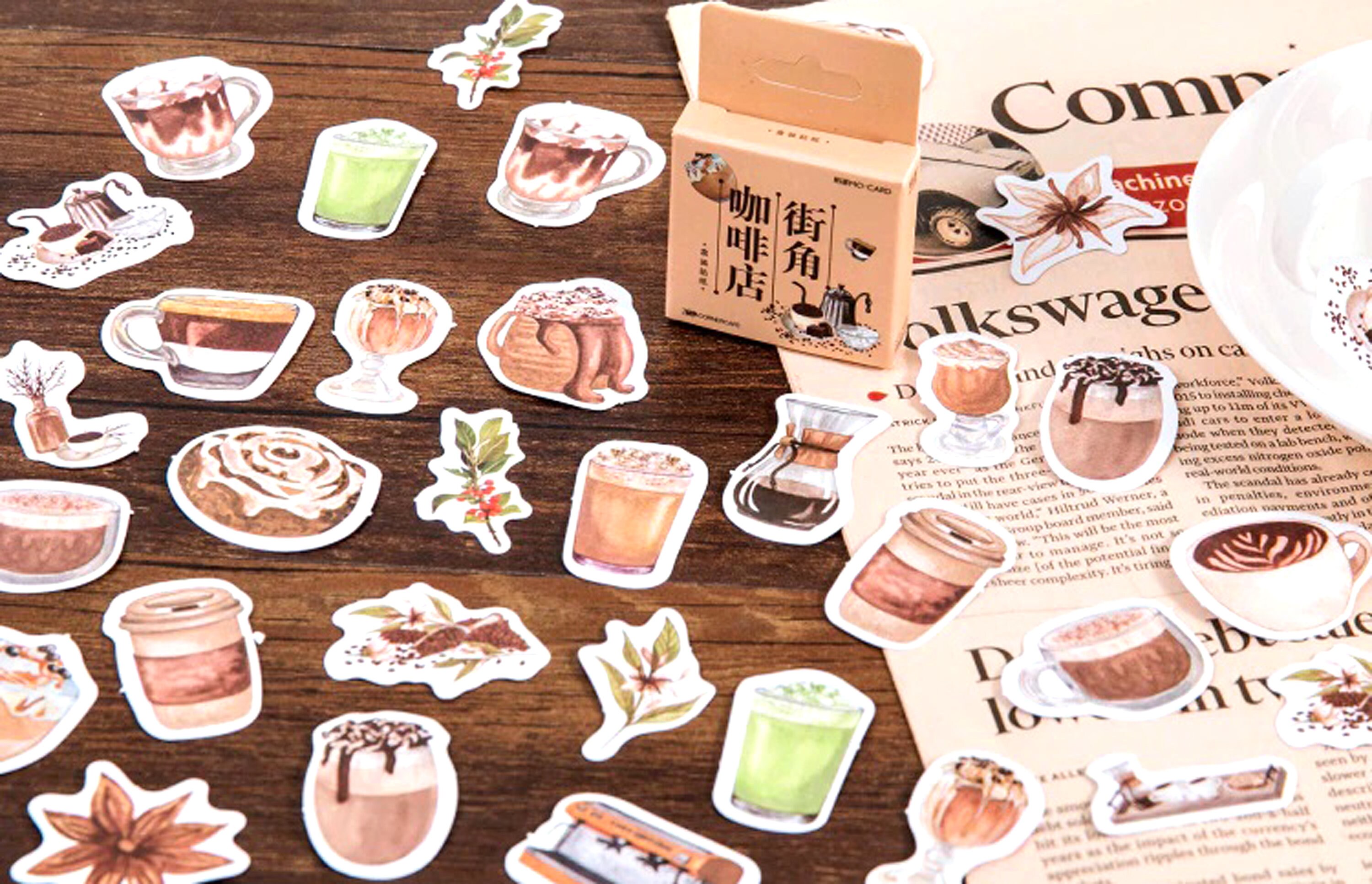 Cornercafe Stickers Coffee Drink Mug Cafe Leaf Cake Scrapbook - Etsy