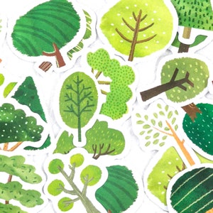 Forest Tree Stickers Wood Leaf Garden Park Scrapbook Journal Diary ...
