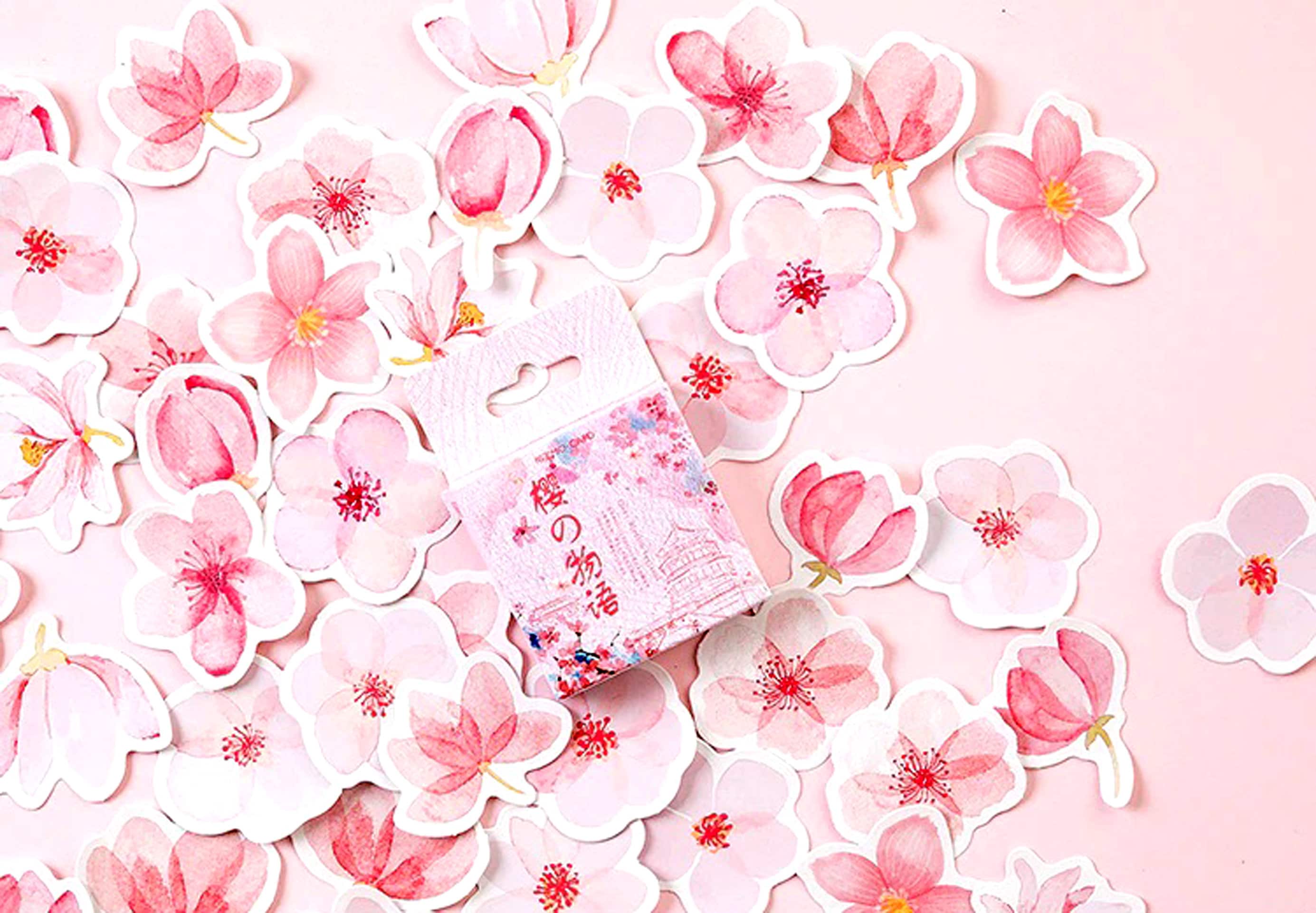 Sakura Flower Stickers Pink Petal Floral Japanese Tree Garden | Etsy