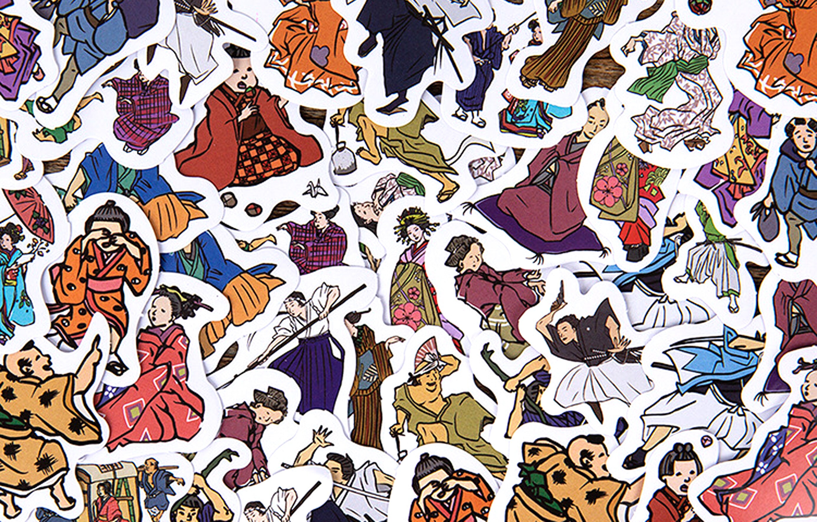 Japanese Stickers People Japan Kimono Travel Samurai Man Woman ...