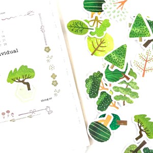 Forest Tree Stickers Wood Leaf Garden Park Scrapbook Journal Diary ...
