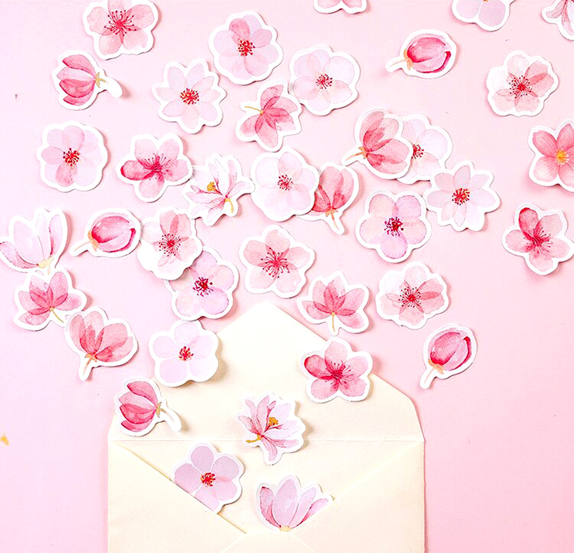 Sakura Flower Stickers Pink Petal Floral Japanese Tree Garden - Etsy