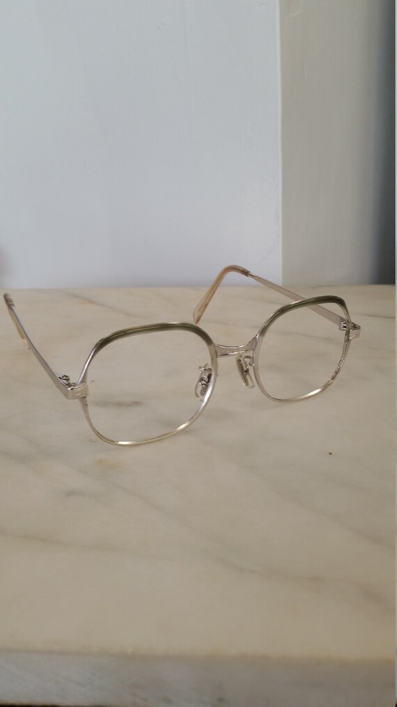 1970s Martin Copeland Eyeglasses Frame; Silver Tone w… - Gem