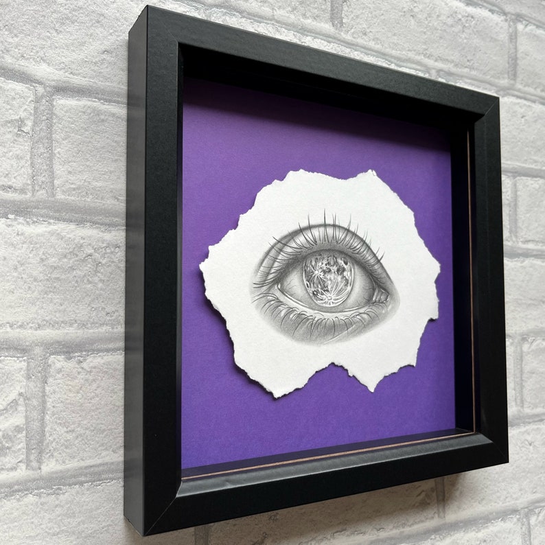 Original Eye Pencil Drawing, Black Frame, Framed Artwork, Realism ...