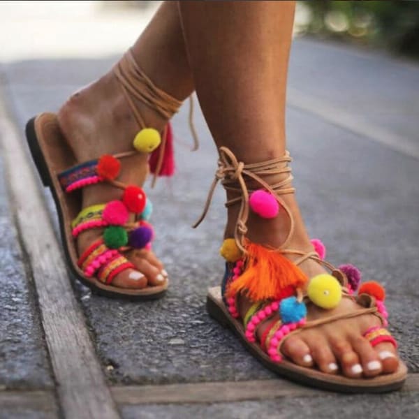 Decorated Sandals - Etsy
