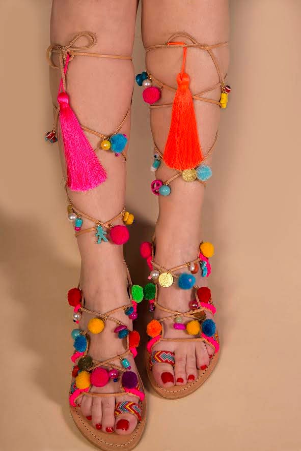 Beach Party Sandals, Summer Party, Gladiator Sandals '' Kirki'',high ...