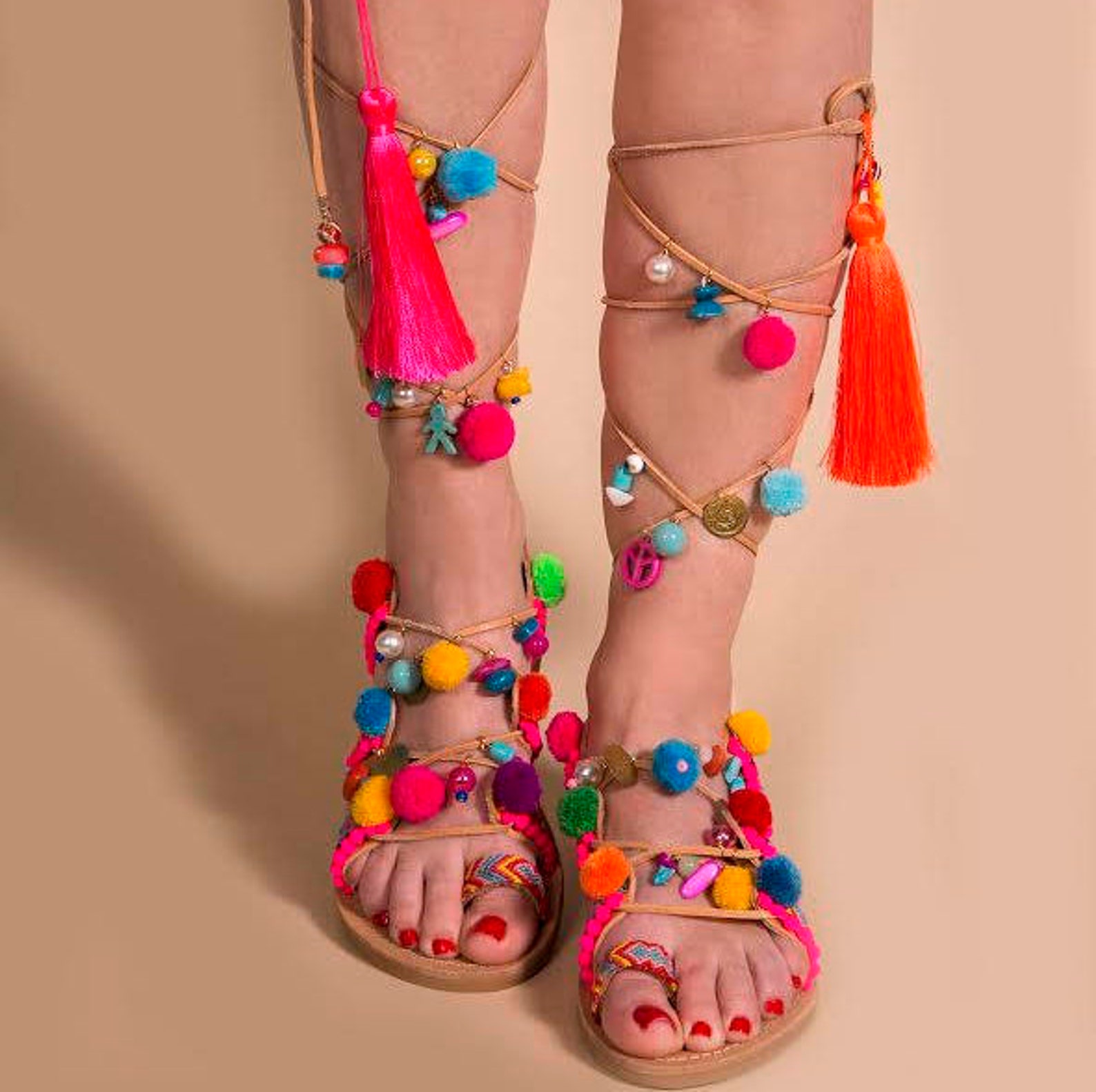 Beach Party Sandals, Summer Party, Gladiator Sandals '' Kirki'',high ...