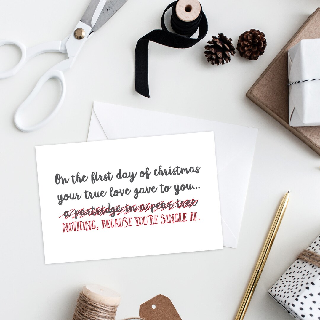 Single AF Christmas Card | Downloadable Card | Instant Download ...