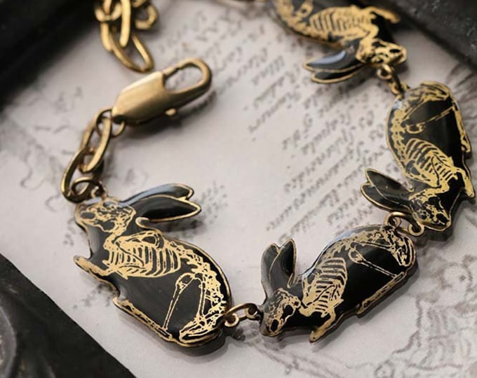 X-ray Rabbit With White Enamel Bracelet - Original Design and Made by ...