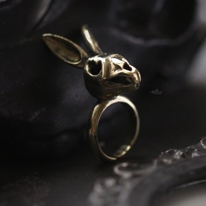 Rabbit Skull Ring by Defy / Handmade Adjustable Jewelry / Bunny ...